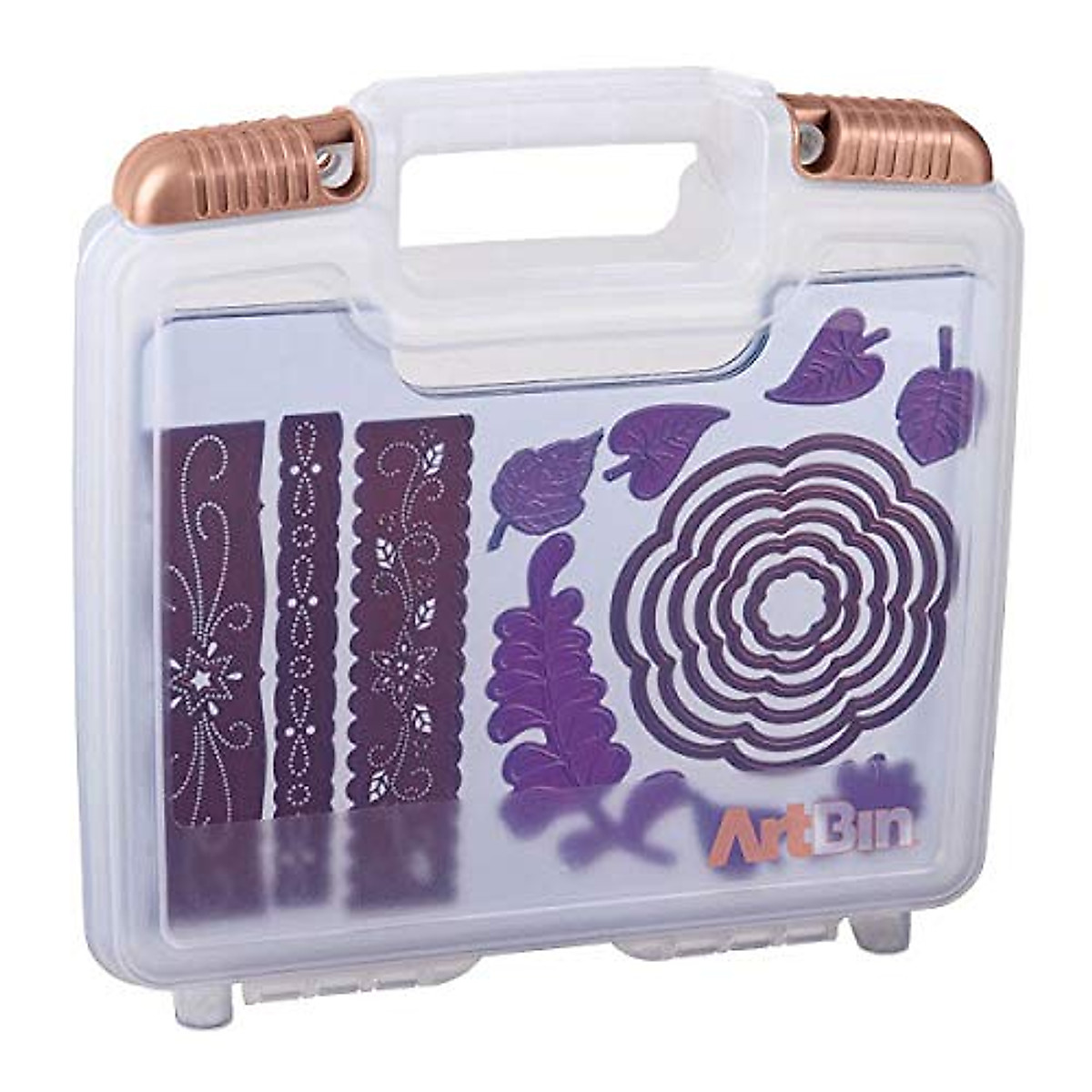 ArtBin 6978AB Magnetic Die Storage Case with 3 Magnetic Die Sheets, Portable Paper Craft & Die Organizer with Handle, Translucent