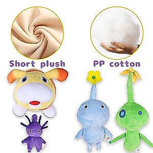 Pikmin Plush,10 inch Pikmin Plushie Toys Stuffed Animal Plushie Doll Toys Soft Stuffed Figure Doll Collectible Gifts for Kids Fans Aldults Birthday (4pcs)