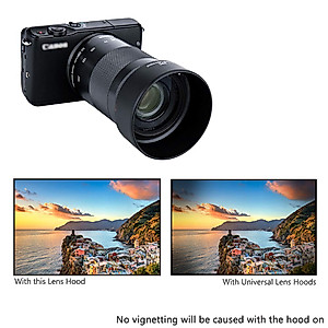 JJC Bayonet Dedicated Lens Hood Shade for Canon EF-M 55-200mm f/4.5-6.3 is STM Lens on Canon EOS M50 M100 Mirrorless Camera, Replaces Canon ET-54B OEM Lens Hood