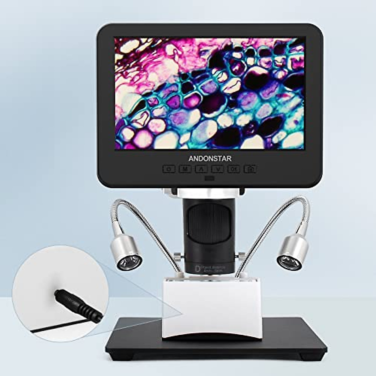Andonstar AD246M 500X Digital Microscope for Adults,3 Lens 1080P Digital Microscope with 10.4 inch Metal Stand for PCB Soldering Microscope,Biological Microscope Tools,32G Card