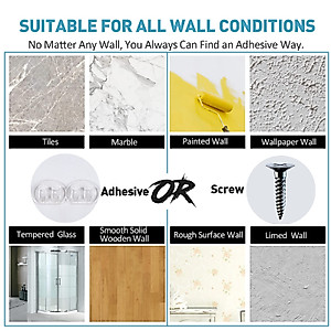 5 Pack Bathroom Shower Caddy Shelf Organizer, with Toothbrush/Soap Dishes/Hair Dryer Holder, No Drilling Wall Mount Adhesive Shelf for Inside Shower, SUS304 Storage Organizer Accessories (Black)