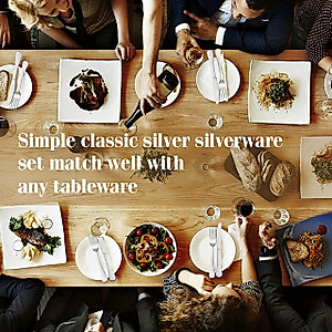 20-Piece Silverware Set with Tray, E-far Stainless Steel Flatware Cutlery Set Service for 4, Eating Utensils Tableware with Plastic Organizer for Home Kitchen, Matte Finished & Dishwasher safe