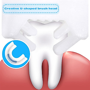 Mimorou 12 Pieces Kids U Shaped Toothbrush Soft Silicone Tooth Brushes Head 360 Degree Whole Mouth Toothbrush for Children Toddler (Classic Style)