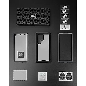 Poetic Guardian Samsung Galaxy S23 Ultra 5G 6.8" Case - 20 FT Drop Tested, Built-in Screen Protector, Rugged Shockproof, Black/Clear