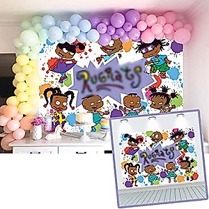 LXBO Child Theme Party Backdrop Watercolor Go Wild Graffiti Background Happy Birthday Decoration Photography Background Baby Shower Supplies (7x5FT)
