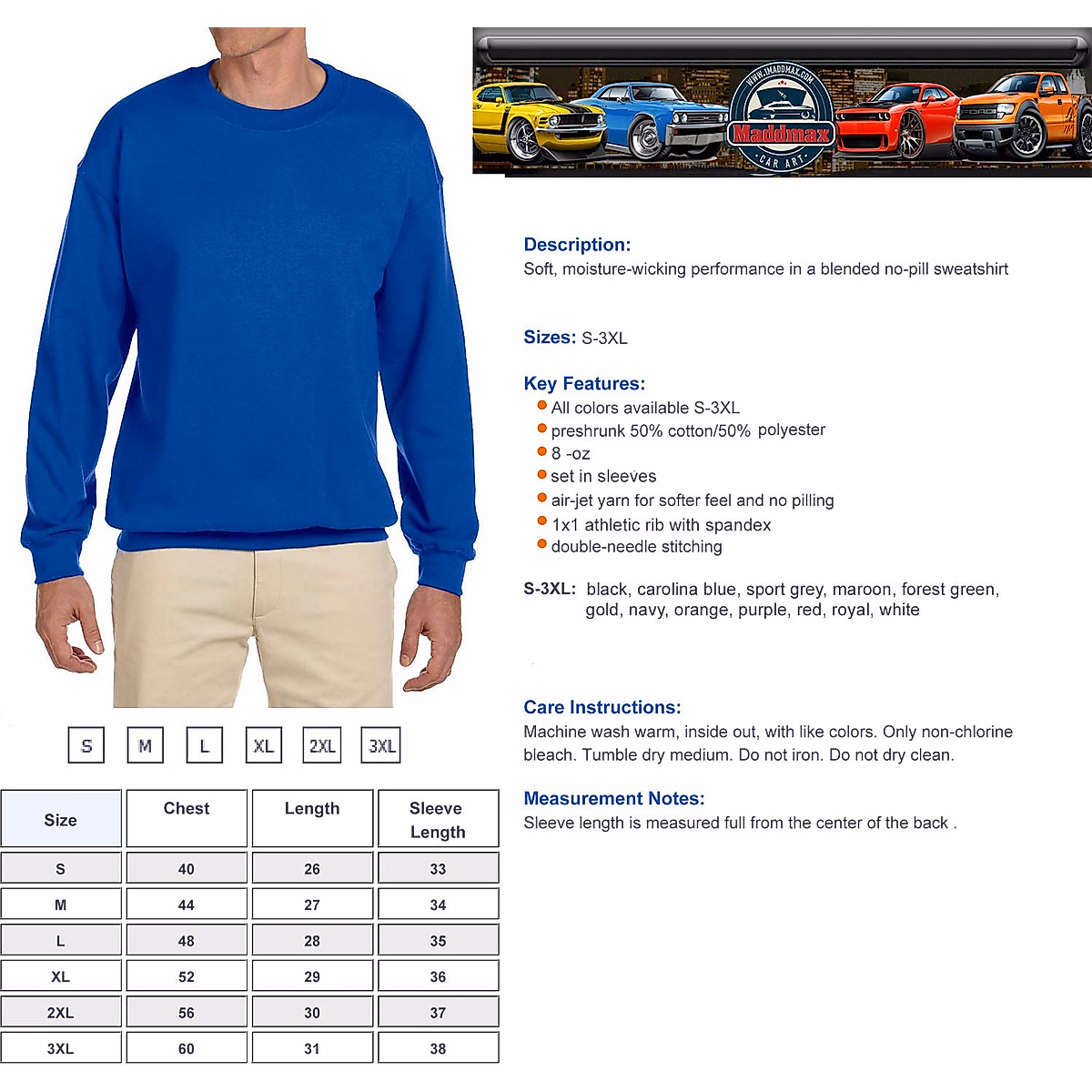 Maddmax Car Art 1955 1956 1957 Ford Thunderbird Convertible Classic Outline Design Sweatshirt 2XL navy blue