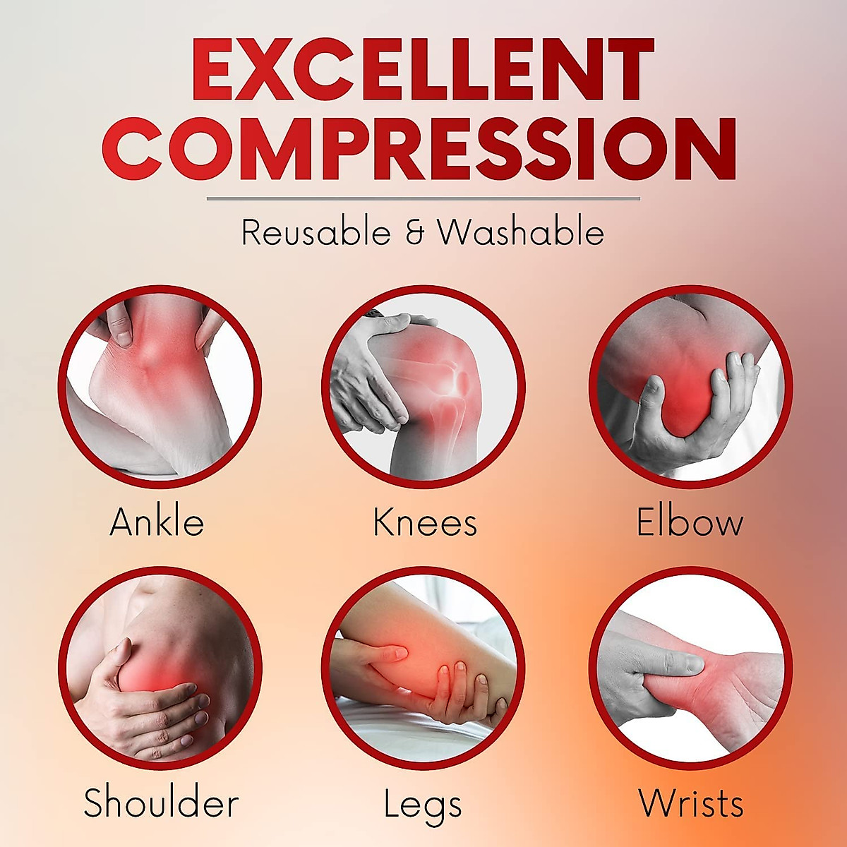 HEALQU Premium Elastic Bandage - Self-Closure Compression Wrap for Legs, Knees, Ankles, Wrists, Elbows, Shoulders - 4 Inch by 5 Yards, Box of 4 Rolls Athletic Stretchable Bandage Wrap