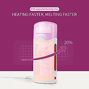 Roll On Wax Warmer For Hair Removal Wax Roller Wax Heater For Depilatory Wax Cartridge, Home Waxing Kit For Women Men 110V