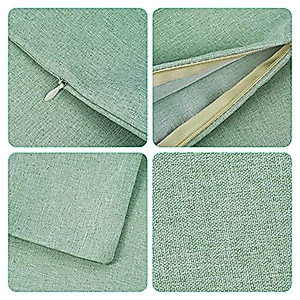 yeabwps Pack of 4 Decorative Outdoor Waterproof Throw Pillow Covers Square Garden Cushion Cases for Patio, Couch, Tent and Sofa, 18 x 18 Inches, (Blue-Green, Pink, Light Green, Beige)