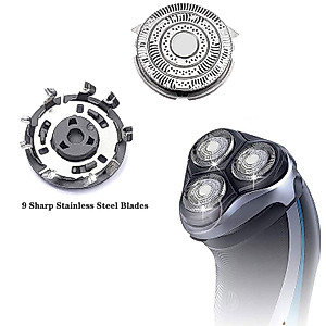 Gleway HQ9 Replacement Heads Blades Compatible with Philips Shaver HQ9070 HQ9080 HQ8240 SpeedXL 8240XL 8140XL 8150XL 8160XL 8170XL for 8100 8200 9100 Series 3 Counts Wet Dry Blades with Bursh
