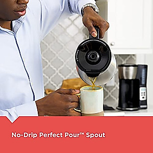 BLACK+DECKER 12 Cup Thermal Programmable Coffee Maker with Brew Strength and VORTEX Technology, Black/Steel, CM2046S