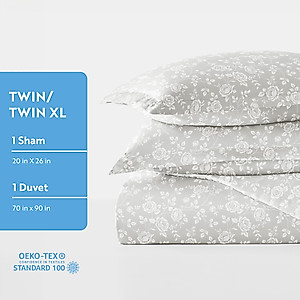 LINEN MARKET Duvet Cover Queen (Light Gray) - Experience Hotel-Like Comfort with Unparalleled Softness, Exquisite Prints & Solid Colors for a Dreamy Bedroom - Queen Duvet Cover Set with 2 Pillow Shams