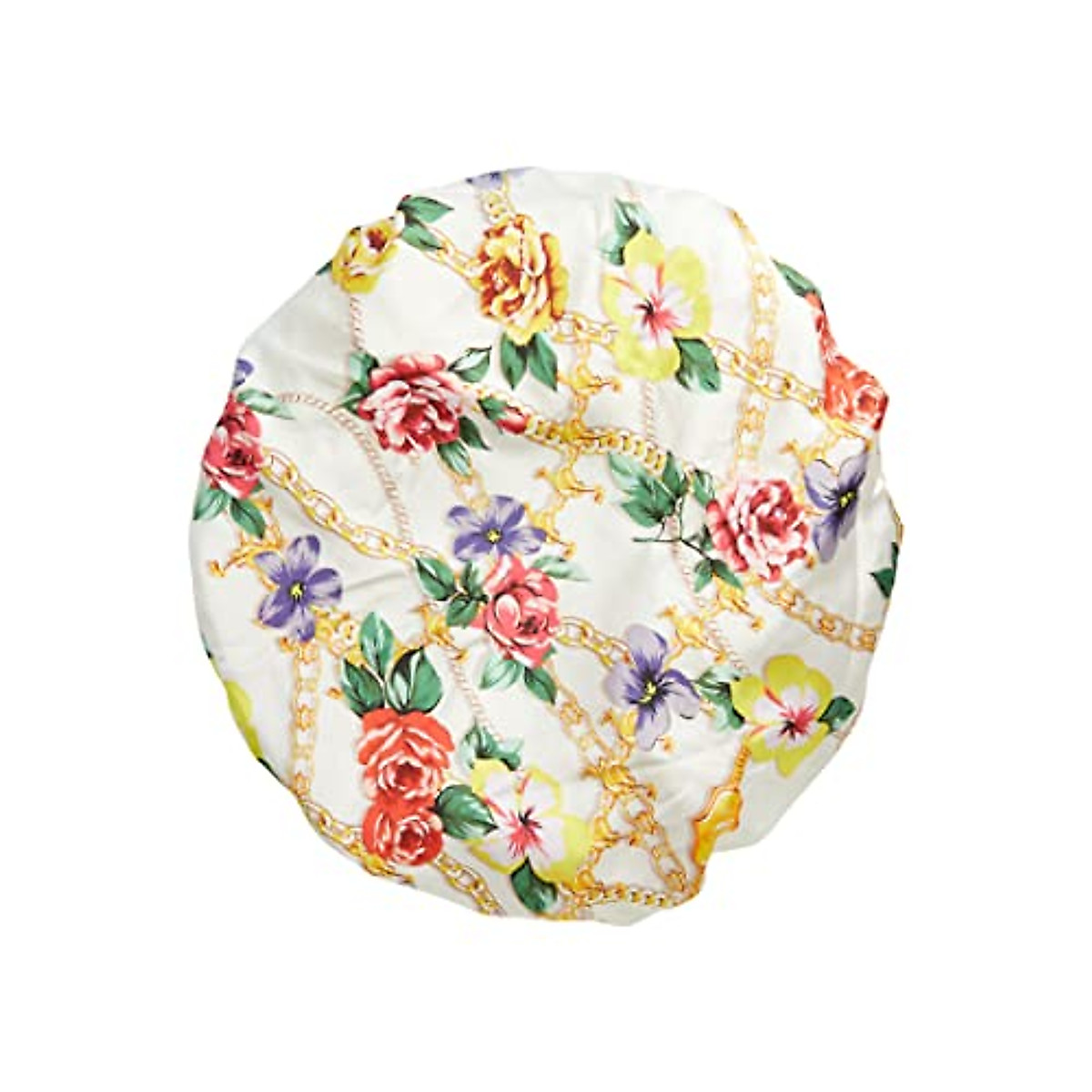KISS COLORS & CARE Reversible Hair Bonnet Super Jumbo - Floral Design, Luxurious Satin & Breathable Material for Hair Protection from Dryness, Friction & Split Ends Overnight - for All Hair Types