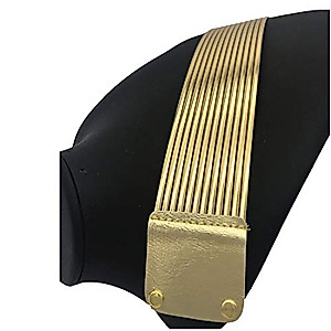 Mrotrida African Leather Necklaces for Women Punk Snap Chunky Statement Collars Choker Gold-A