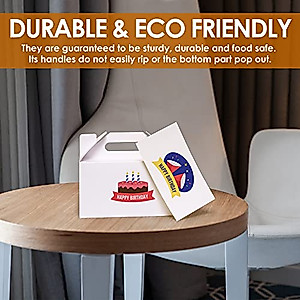 Lavender Roses 25 Pack White Gable Boxes Party Favor Paper Gift Box, 7x4x4 In for Gift Giving and Baked Goods with Printable Stickers