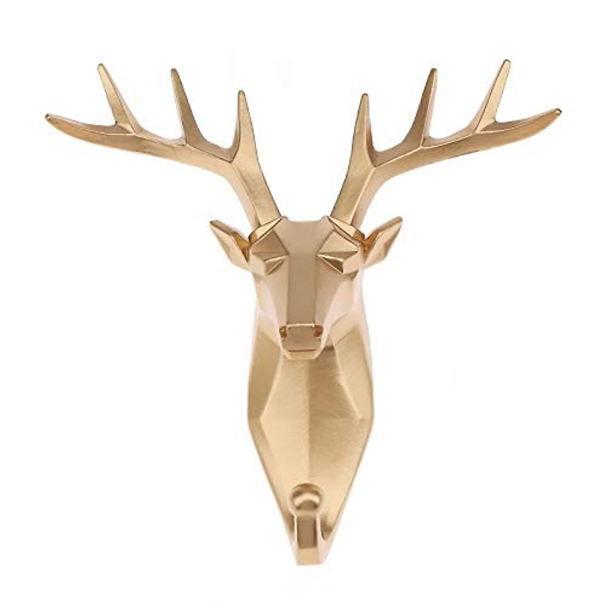 Kepfire Elegant Wall Art Cartoon Bedroom Christmas Hook Mural Home Decoration Creative Animal Gold Deer Head Coat Bag Key Cap Punch-Free Hanging Resin Nordic Style