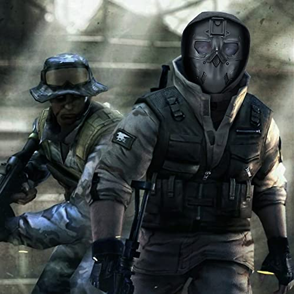 Guayma Airsoft Paintball Mask Tactical Full Face Cyberpunk Mask with Balaclava Headgear for CS Halloween Cosplay Costume Movie Props,Camo