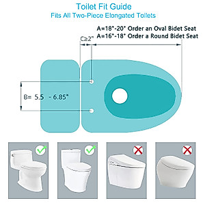 TRIZZI Bidet Toilet Seat for Elongated Toilets Soft Closing Toilet Seat Cover Lid One Key Operation No-Electric Adjustable Water Pressure Aqua Wash Bidet Seat with Double Self-cleaning Nozzle Bidet