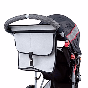 Stroller Organizer by Modfamily -Neoprene Bag with Zipper Storage Space and Two Cup Holders- Fits Umbrella and Single Strollers