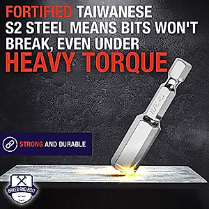 Allen Wrench Drill Bit Set (PREMIUM 24pc COMPLETE SAE and METRIC SET) /w Storage Case and Bit Holder - Hex Shank Magnetic Bit Set - THE GIFD COLLECTION - Fortified S2 Steel - Long 2in Heads for Drills