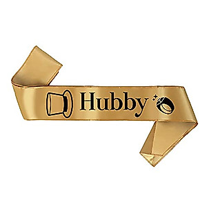 BroSash Bachelorette & Bachelor Party Sash - "Wifey" & "Hubby" Groom, Bride to Be Supplies 2 pcs Set Best Wedding Gifts Bridal Shower Decorations Engagement Favors Miss to Mrs. Gift Kit Just Married