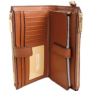 Michael Kors Jet Set Travel Double Zip Wristlet - Signature PVC (Brown / Acorn)