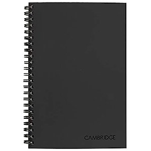 Cambridge Business Notebook, Legal Ruled, 5" x 8", Small, Wirebound, 80 Sheets, Black (06074)