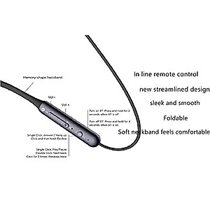 1MORE Stylish Bluetooth Headphone Wireless Bluetooth 4.2 Earphone with Microphone, Dual Dynamic Driver In-Ear Wireless Earphones Neckband, Volume Control, Fast Charge, 6H Battery Life, E1024BT Black