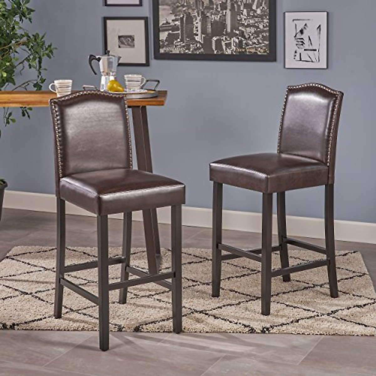 Christopher Knight Home Markson Barstools, 2-Pcs Set, Brown