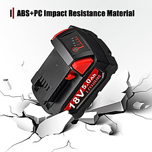 FEOTDN 2Packs 5.0Ah XC Lithium-ion 18V Replacement Battery for Milwaukee M-18 Battery Compatible with Milwaukee 18V Cordless Power Tools