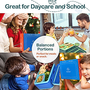 Genteen Lunch Box Kids with Ice Pack Bento Box with Leak Proof Food Cup & Removable Compartment for Meals and Snacks,Toddler Lunch Box for Daycare, School,Ideal On the Go for Boys Girls BPA Free