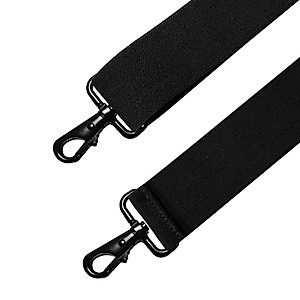 JIERKU Mens Suspenders with 4 Snap Hooks Heavy Duty X-Back 2 Inch Adjustable Elastic Braces (Black)