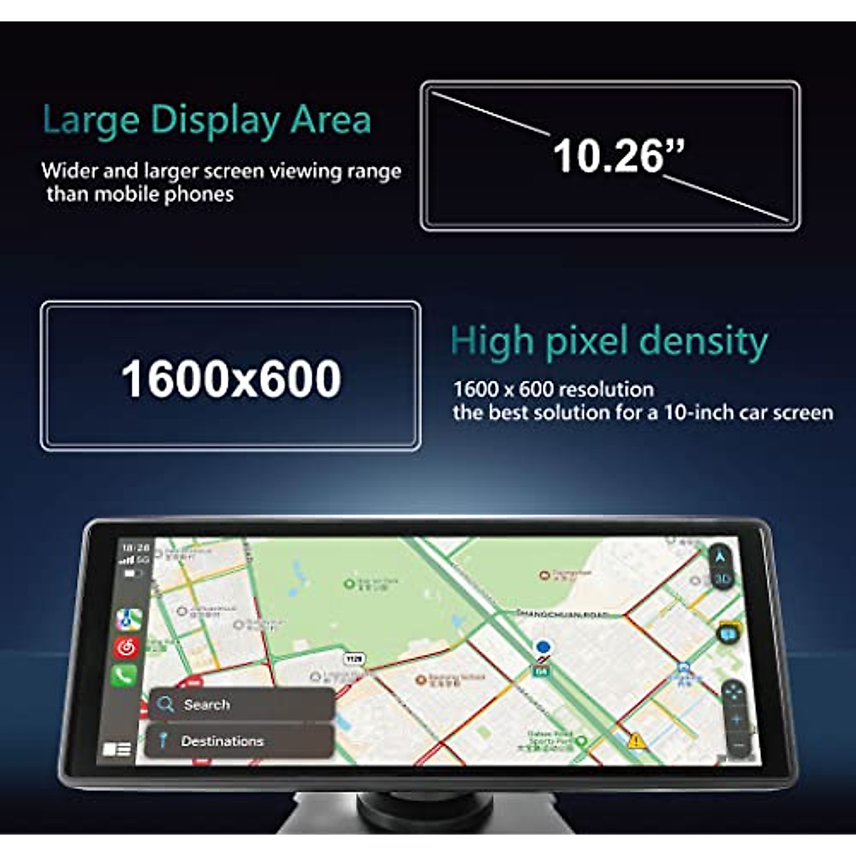 Coral RX10 Newest 10.26-inch Wireless Carplay/AirPlay & Android Auto/Cast Navigation Infotainment Car Stereo, Supporting Bluetooth, AUX, FM Transmitter & All Cars Trucks (RX10)