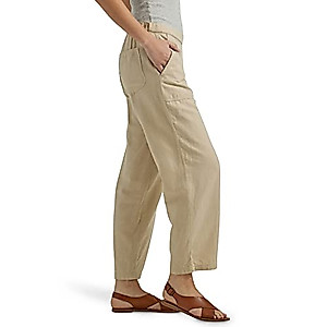 Lee Women's Ultra Lux Mid-Rise Pull-On Crop Capri Pant, Pioneer Beige