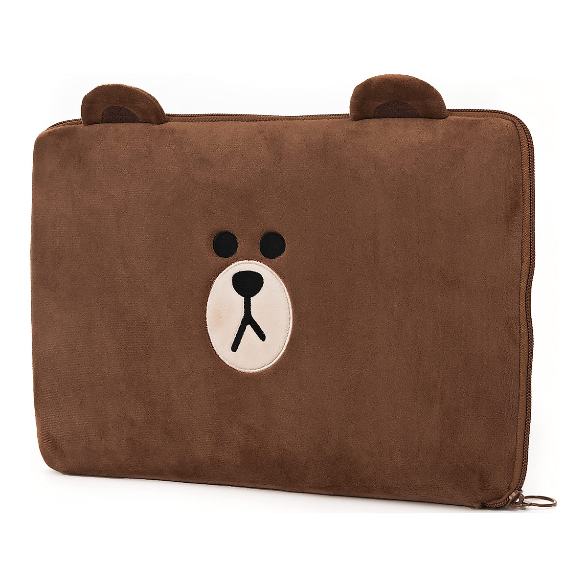 GUND LINE Friends Brown Zippered Computer Laptop Soft Case, 10.5”H x 15”W