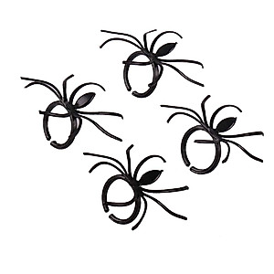 Crazy Night Halloween Spider Rings Plastic Cupcake Topper Halloween Party Favors -144 pcs (Multicolored)