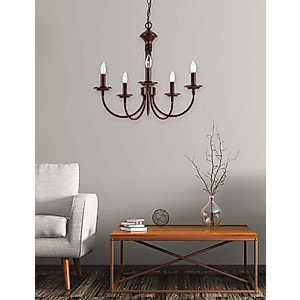 Bel Air Lighting TG9015 ROB Traditional Five Chandelier Outdoor-Post-Lights, Bronze/Dark