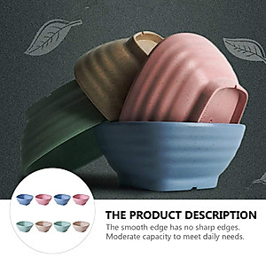 Cabilock 8pcs Square Wheat Straw Bowls Unbreakable Bowls Cereal Bowls Rice Bowls Deal for Breakfast, Oatmeal, Soup, Noodle, Snack