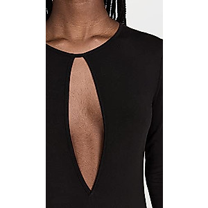 Ninety Percent Women's Eros Modal Deep V Thong Bodysuit, Black, XL