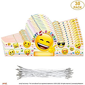 FANCY LAND Birthday Crowns for Kids Classroom 30PCS Emoji Birthday Crowns Party Supplies