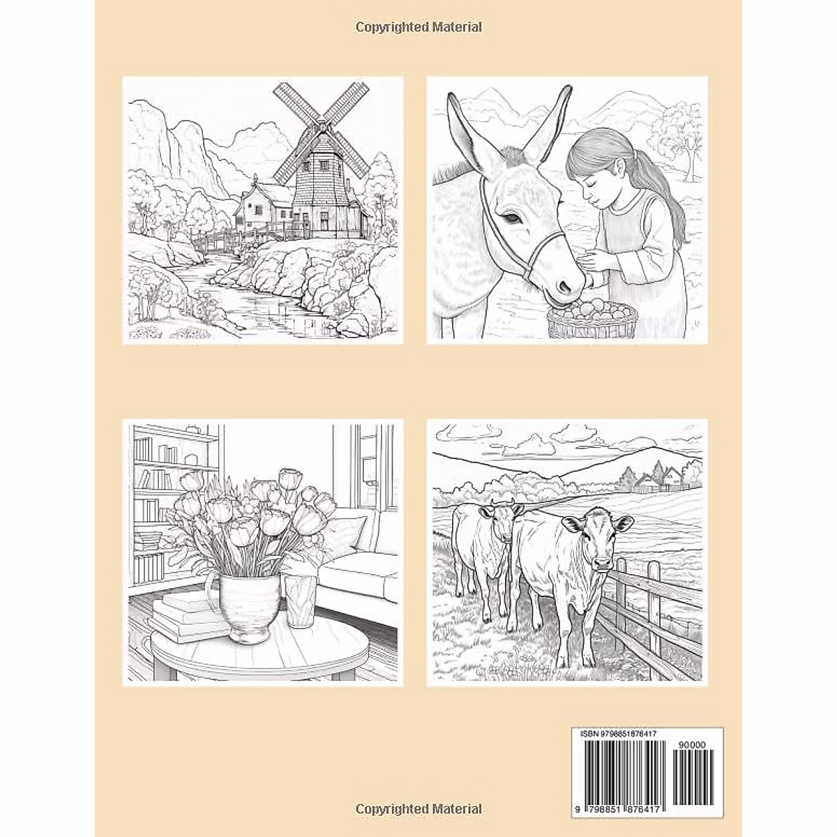 Animals, Farms and Countryside Landscapes: Animal Coloring Book for Adults | Rural Landscapes | Farm Animals | Wild Animals | Everyday Farm Scenes | ... pages (RELAXING COLORING BOOKS FOR ADULTS)