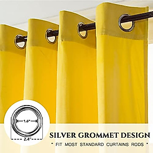 Tony's collection Christmas Yellow Velvet Curtains, Super Soft Room Darkening Insulated Small Window Drapes for Bedroom Living Room Dining Shower Backdrop(34x63 Inch, Yellow, 2 Panels)