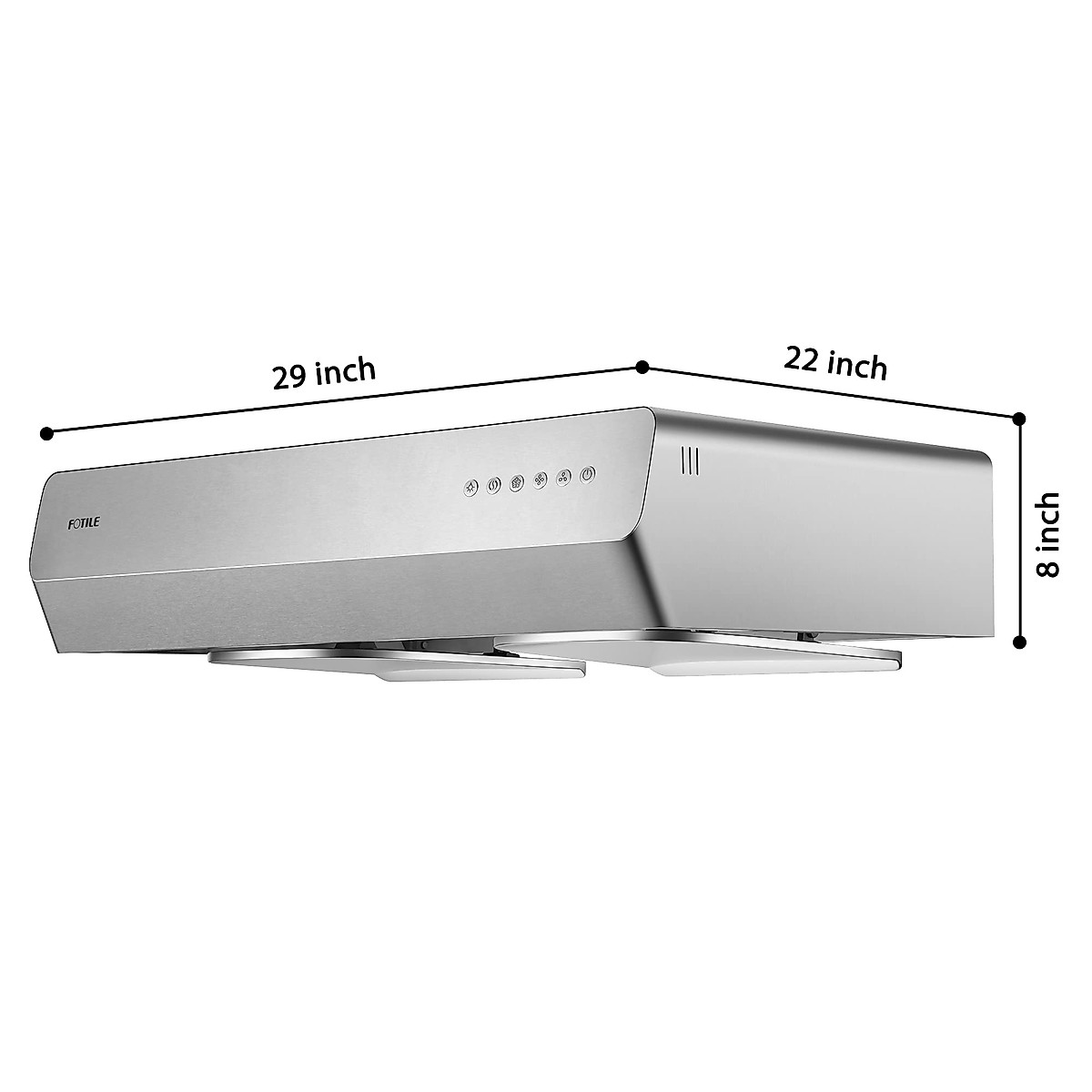 FOTILE Pixie Air UQS3001 30” Stainless Steel Under Cabinet Range Hood, 800 EQUIV. CFM Kitchen Over Stove Exhaust Vent with LED Lights Dual AC Motors and Mechanical Buttons