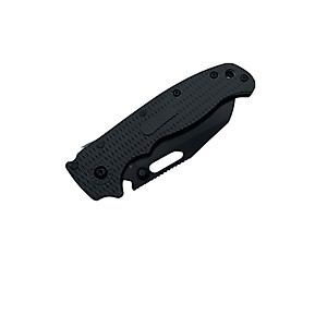 Demko Knives AD20.5 Shark Lock Folding Knife D2 Blade AD 20.5 Grivory Handle Flipper EDC Fidget Folder (Grey Scale/DLC Black/Shark Foot)