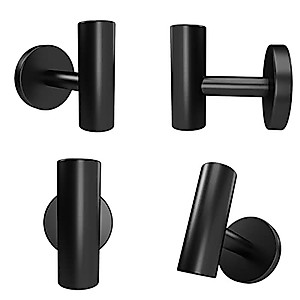Towel Hook for Bathrooms Wall Mount Coat Hook Matte Black Towel Hook 304 Stainless Steel Robe Hook Heavy Duty Door Hanger Black Hooks for Bathroom Bedroom Kitchen
