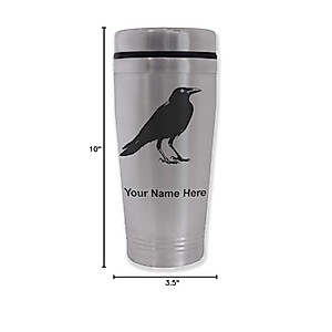 LaserGram 16oz Commuter Mug, Crow, Personalized Engraving Included