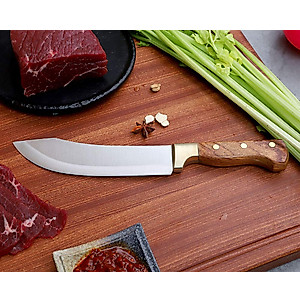 KOFERY Forged Stainless Steel Butcher Chef Knife Meat Cleaver with Wood Handle and Sheath