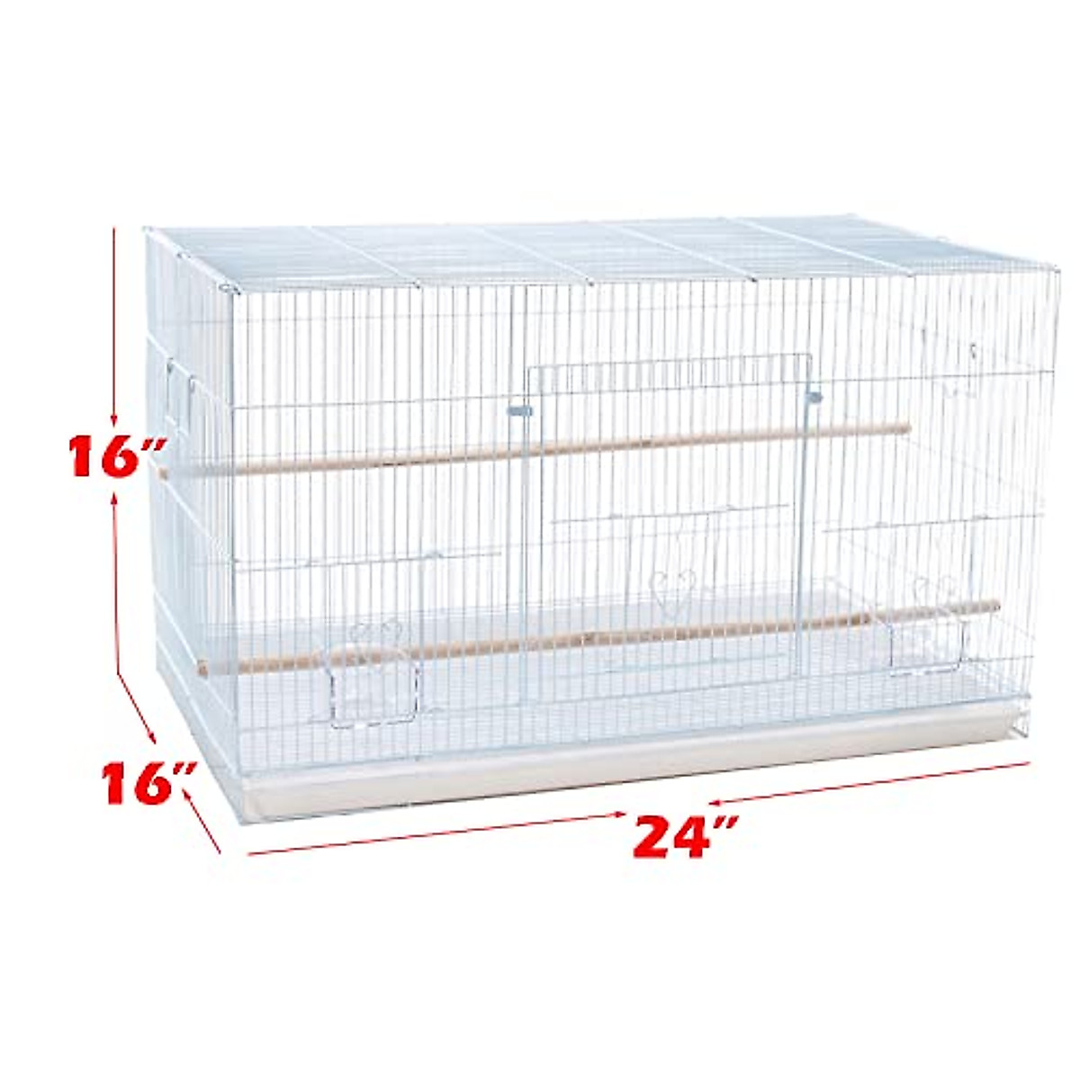 Lot of 6 Aviary Breeding Bird Finch Parakeet Aviary Canary Lovebird Budgie Flight Cage 24"x16"x16"H (White)