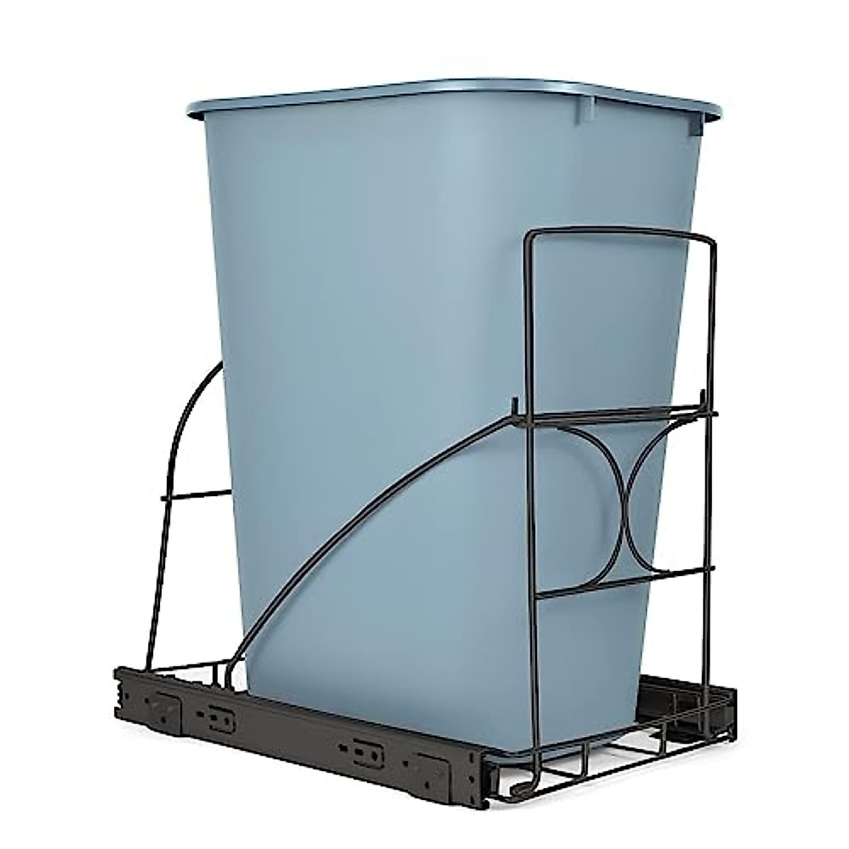 oxinyra Pull Out Trash Can Under Cabinet, 35Qts Under Sink Trash Can Shelf for Kitchen Cabinets, Adjustable Slide Out Garbage Can Kit Black, Trash Can Not Included