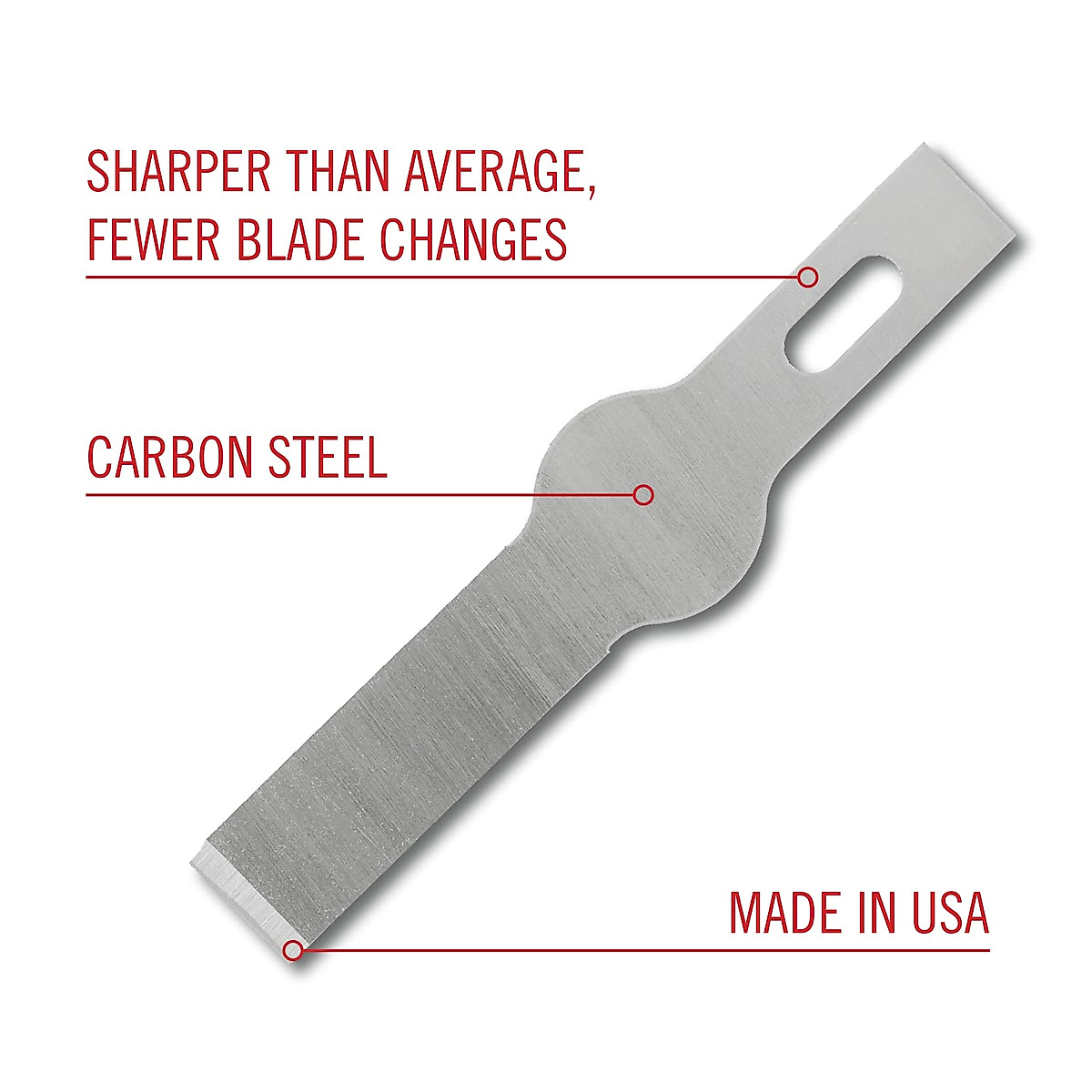 Excel Blades Chisel Replacement Blades, Set of 50 Carbon Steel Blades for Precision Cutting & Trimming, Multi-Purpose Professional, Hobby, and Crafting Tools